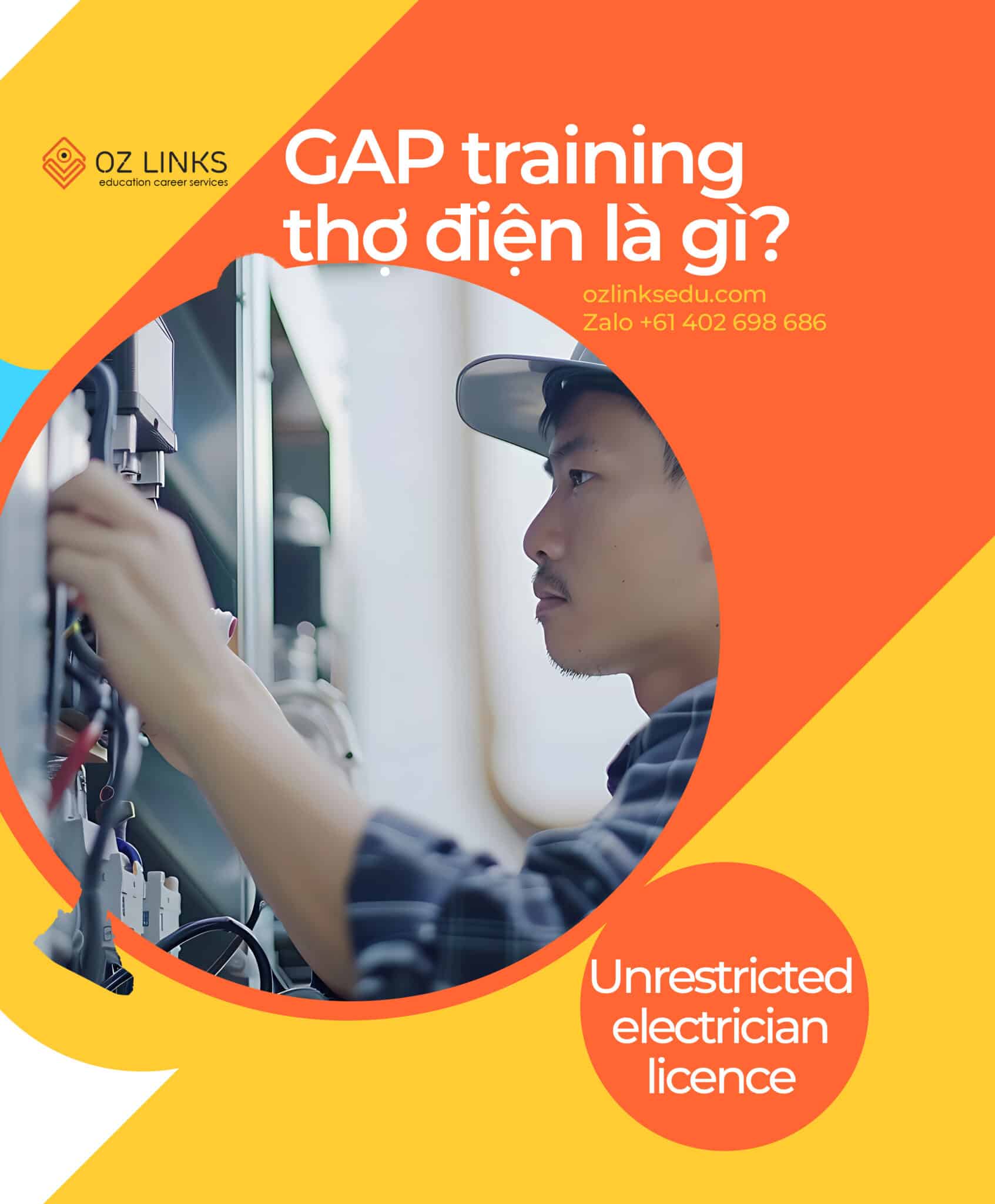 GAP training thợ điện là gì? Unrestricted electrician licence